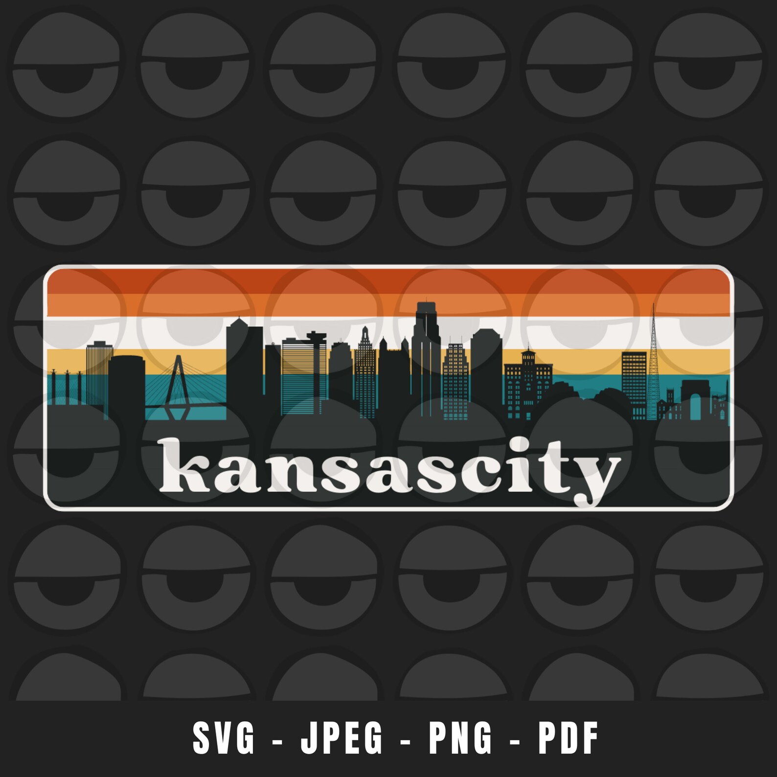 Kansas City Skyline Sunset Svg - Kansas City Svg - City Skyline Sgv ...