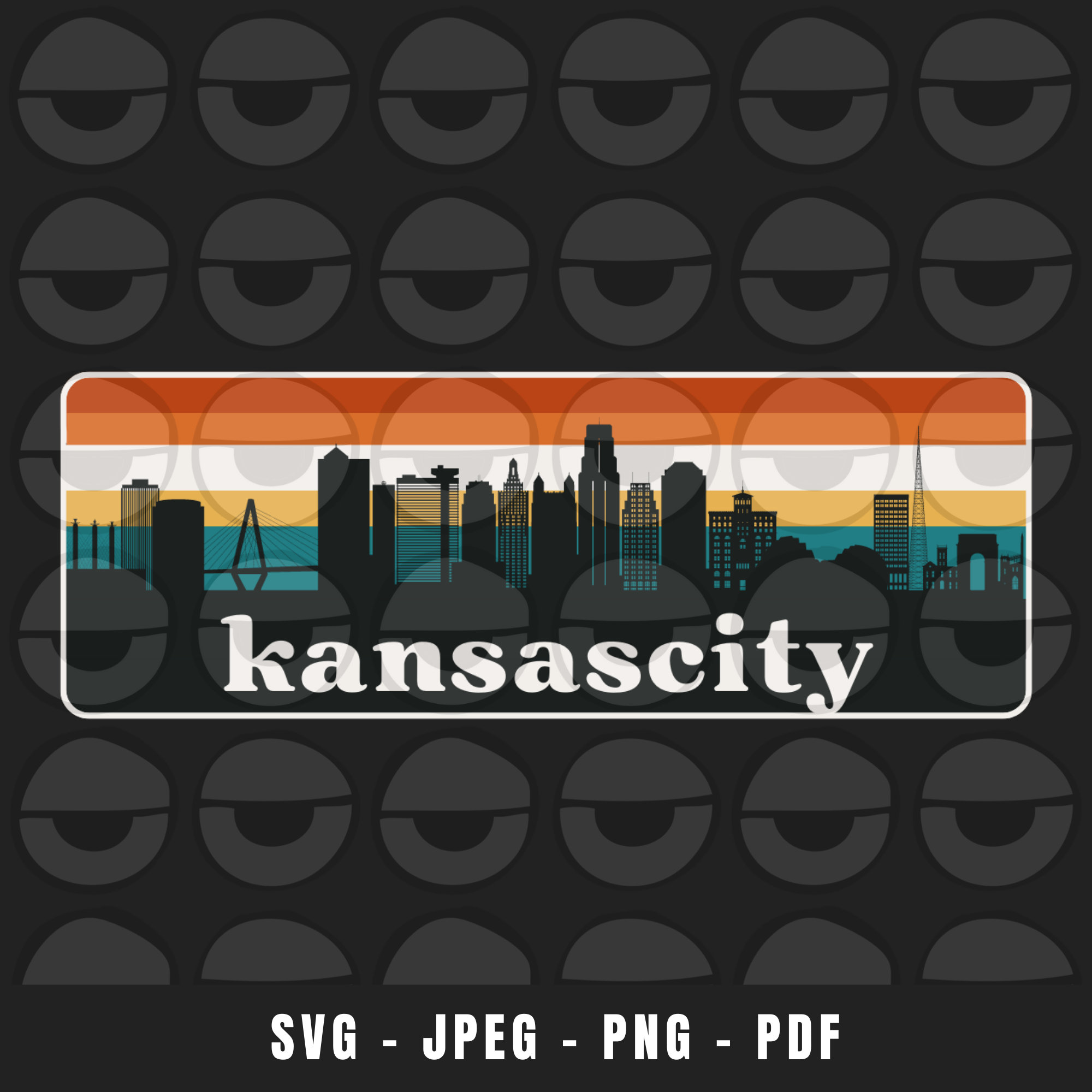 Kansas City Skyline Sunset Svg - Kansas City Svg - City Skyline Sgv ...