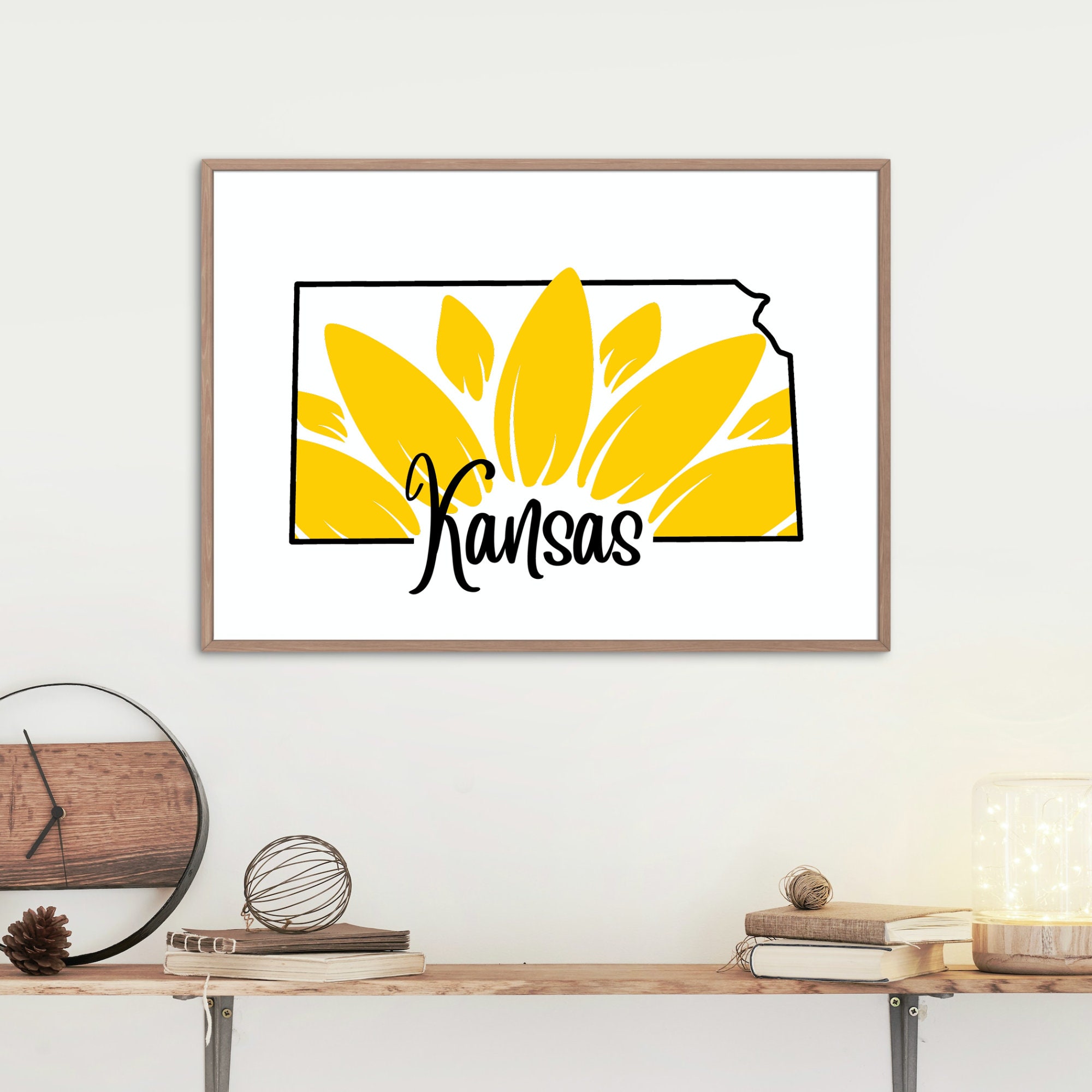 Kansas State Yellow Sunflower Svg - Sunflower Svg - State Sgv - Kansas ...