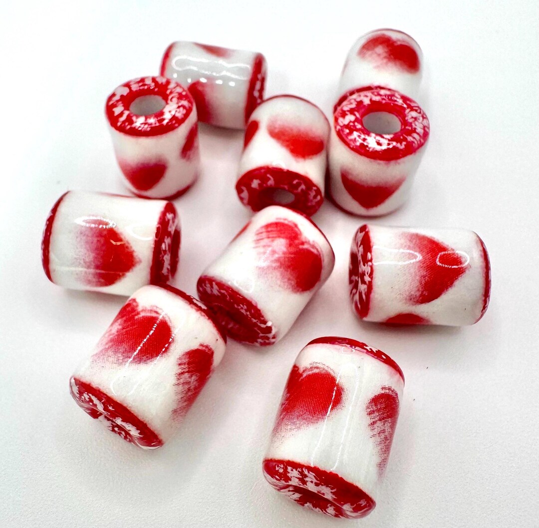Heart Bead Large Chunky Heart Bead for Macrame Crafts Garland Large 4mm ...