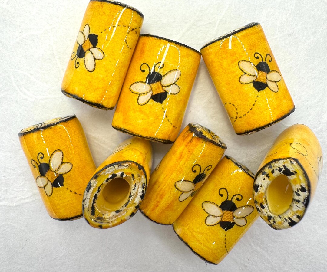 Rustic Yellow Bee Beads, XL 20x14mm, Large Hole (8 Pc) - Etsy