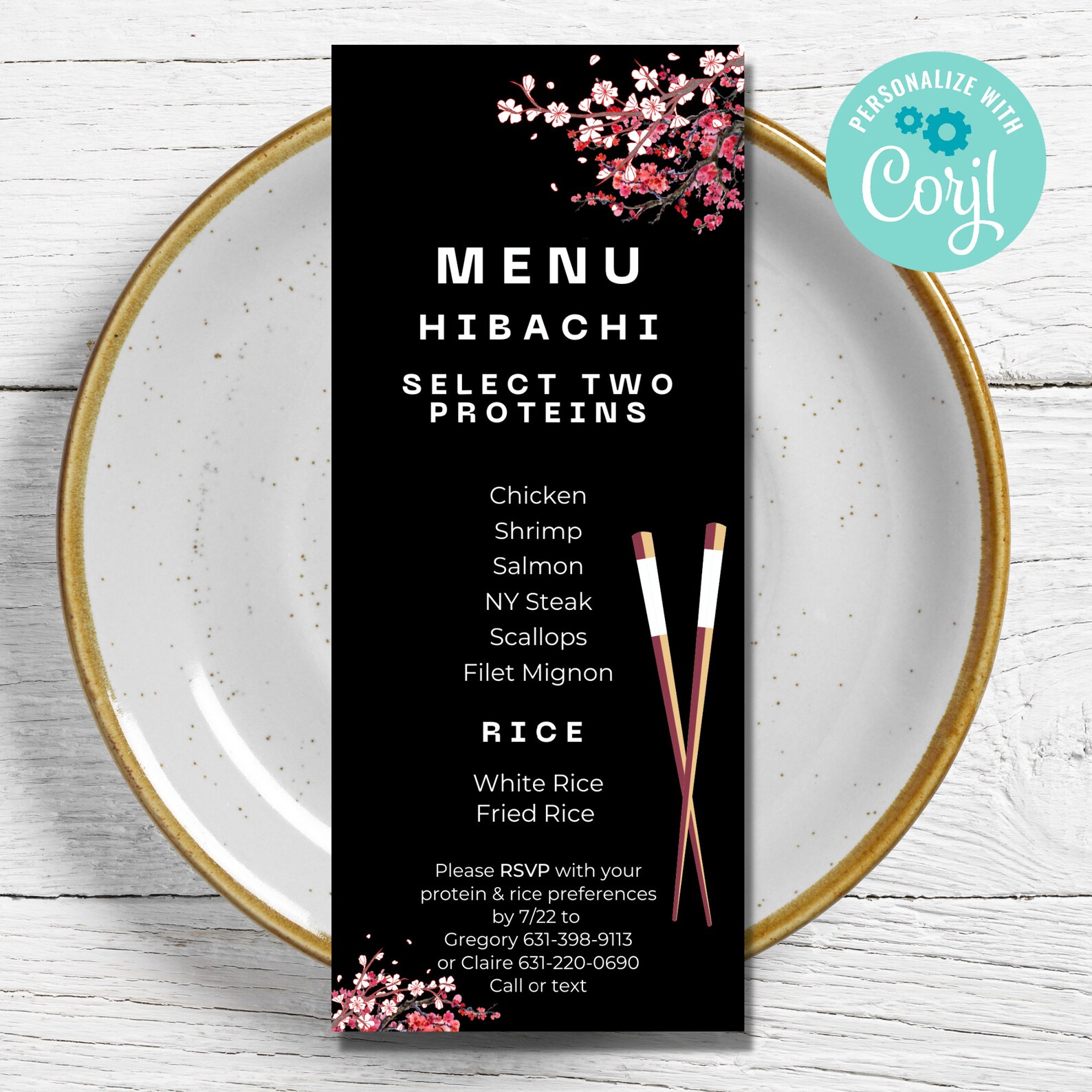 Hibachi Invitation Hibachi Birthday Japanese Restaurant - Etsy