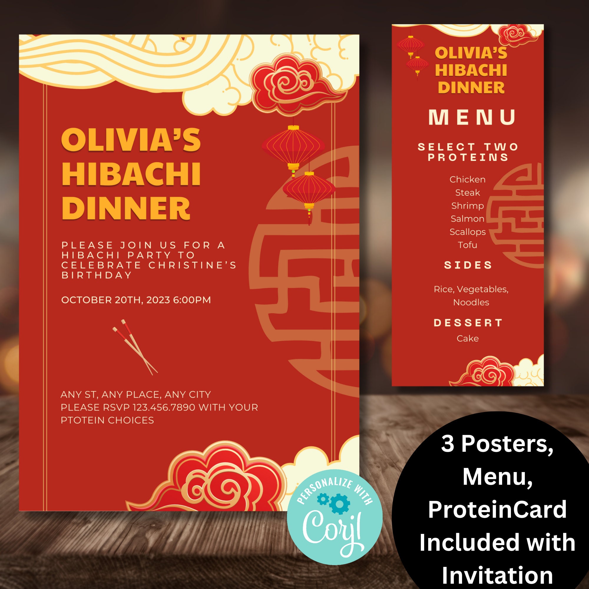 Hibachi Invitation, Hibachi Birthday, Japanese Restaurant Party ...