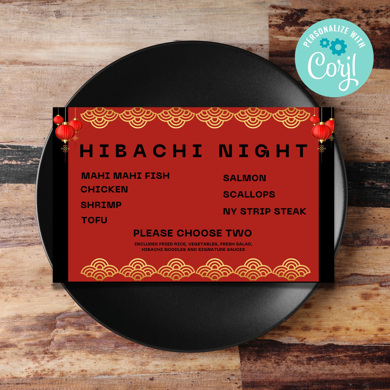Hibachi Invitation Hibachi Birthday Japanese Restaurant - Etsy