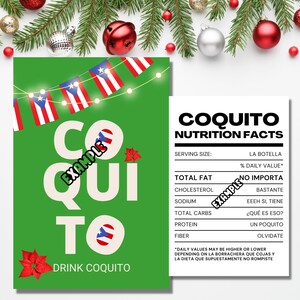 Coquito Labels, Holiday Gifts, Homemade Coquito Gifts, Coquito Drink ...