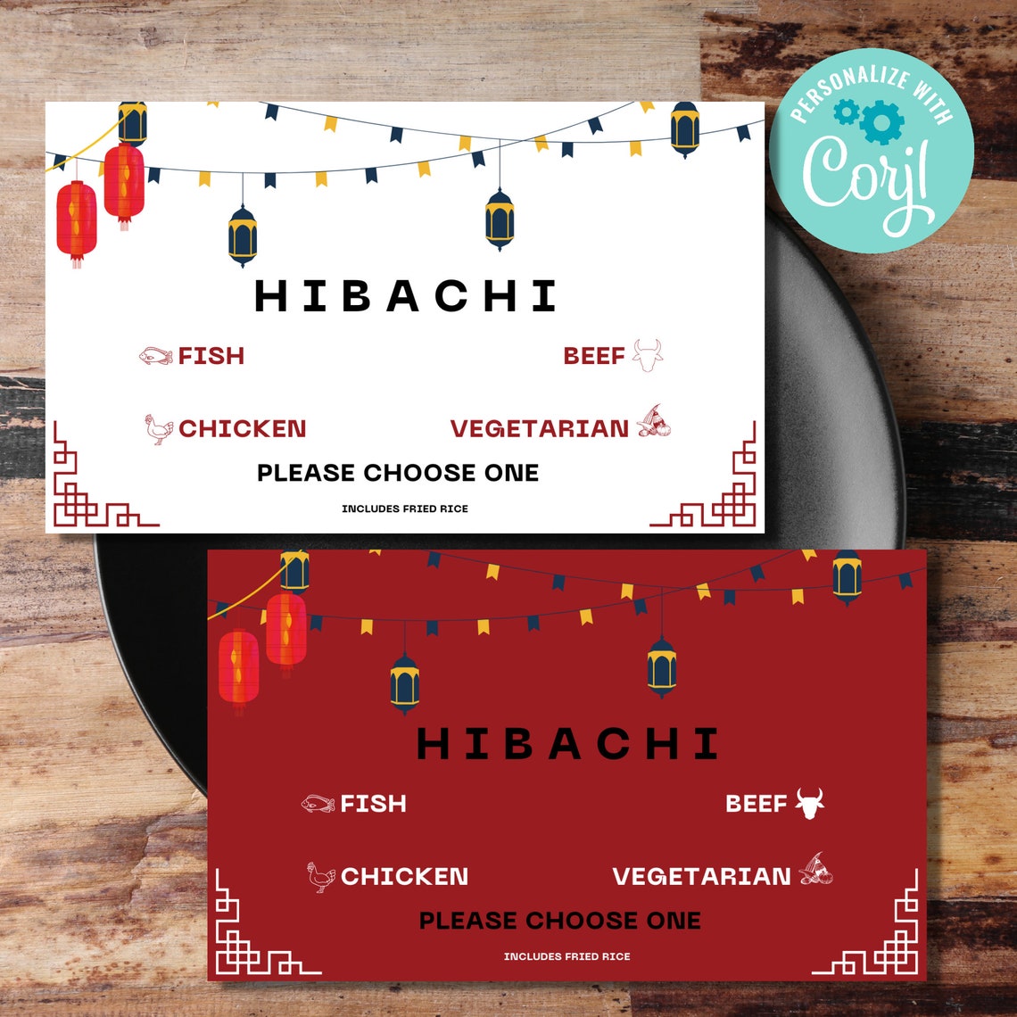 Hibachi Menu Hibachi Protein Choices Hibachi Choice Card - Etsy