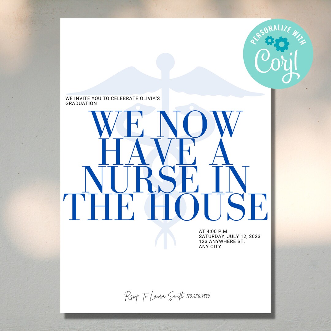 Nurse Graduation Party Invitation, Nurse Graduation, RN Nurse ...