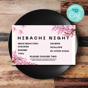 Hibachi Invitation, Hibachi Birthday, Hibachi Party, Hibachi Menu ...