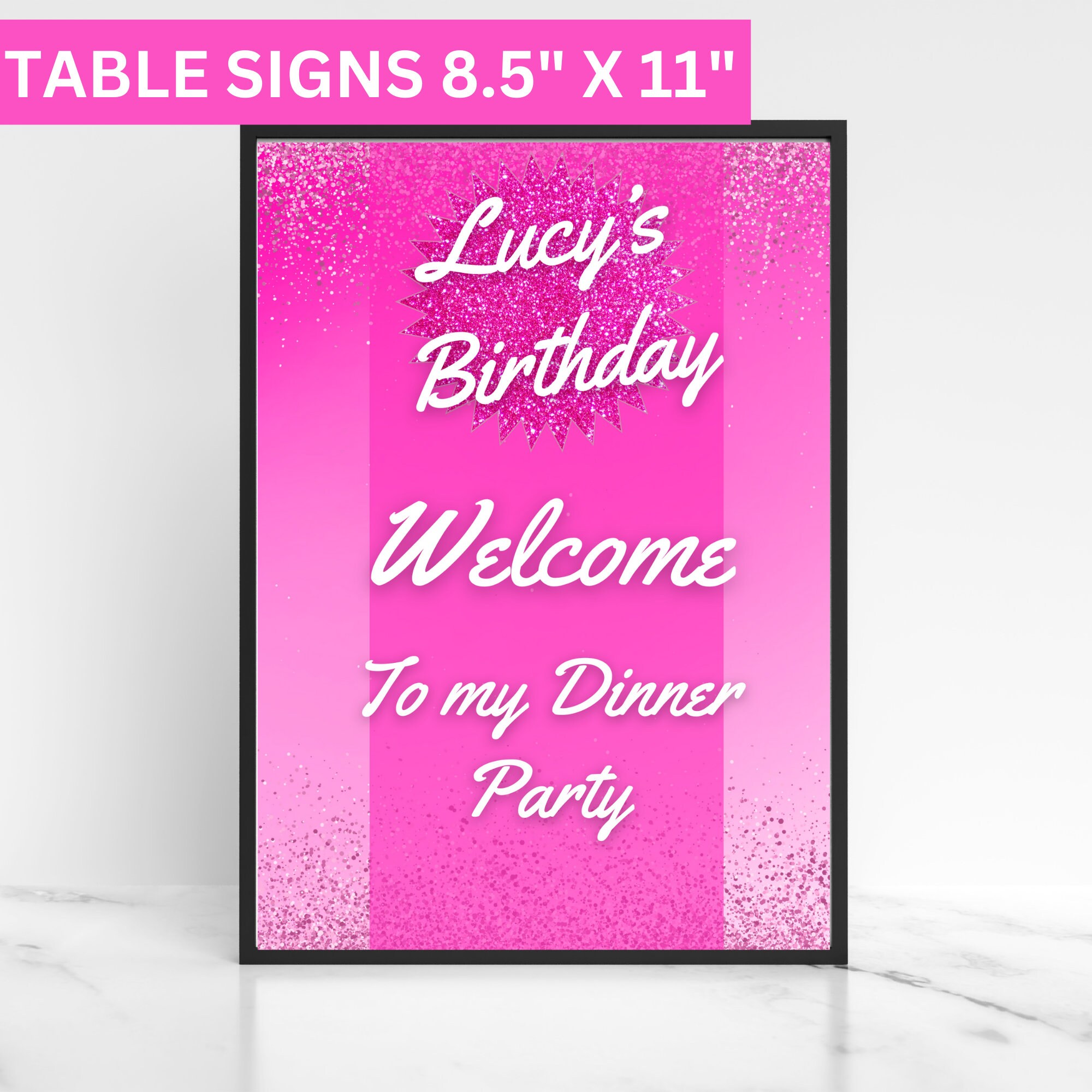 Pink Menu, Pink Theme Menu, Dinner Party Menu, Editable Menu, Pink ...