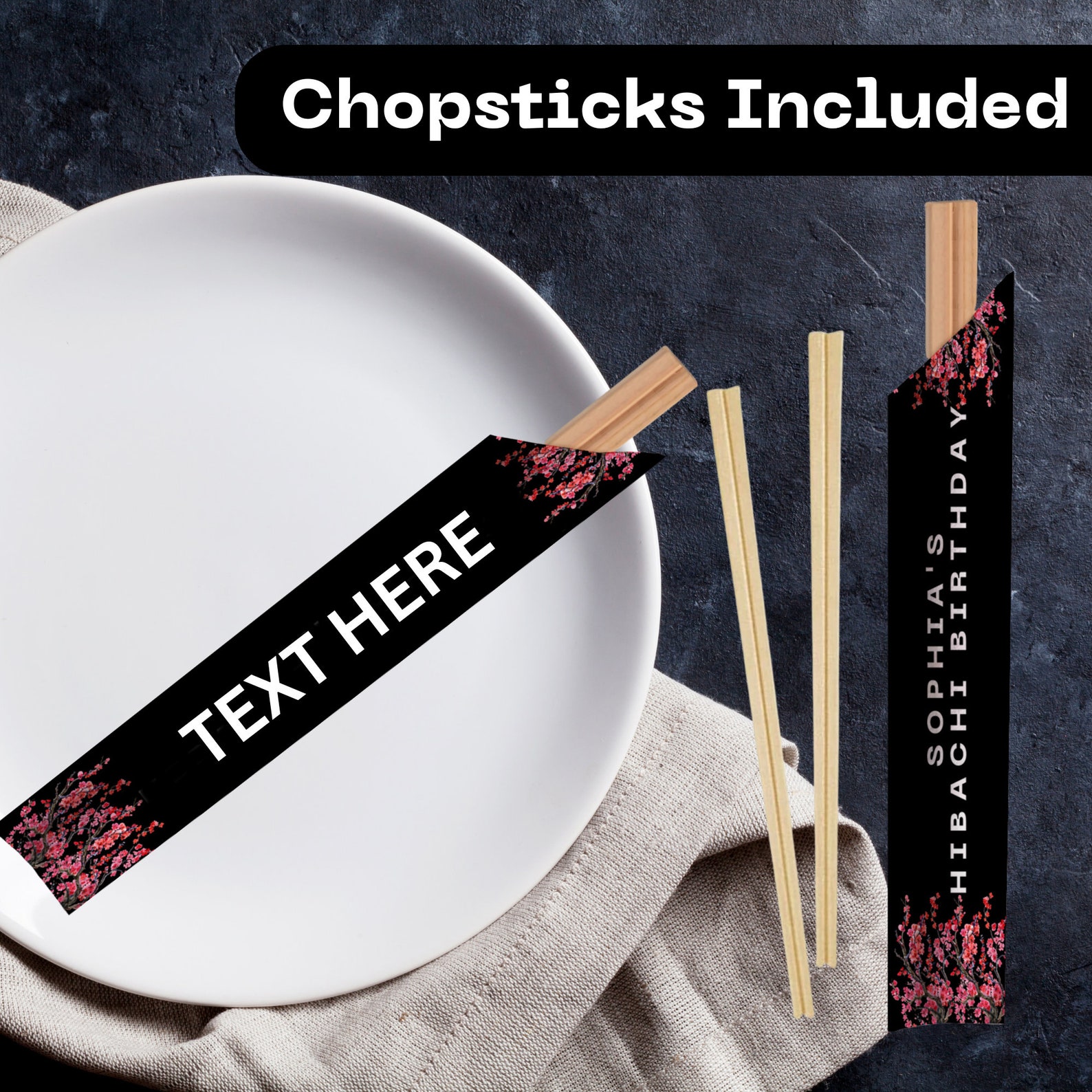 Personalized Chopsticks, Personalized Hibachi Chopsticks Sleeve ...