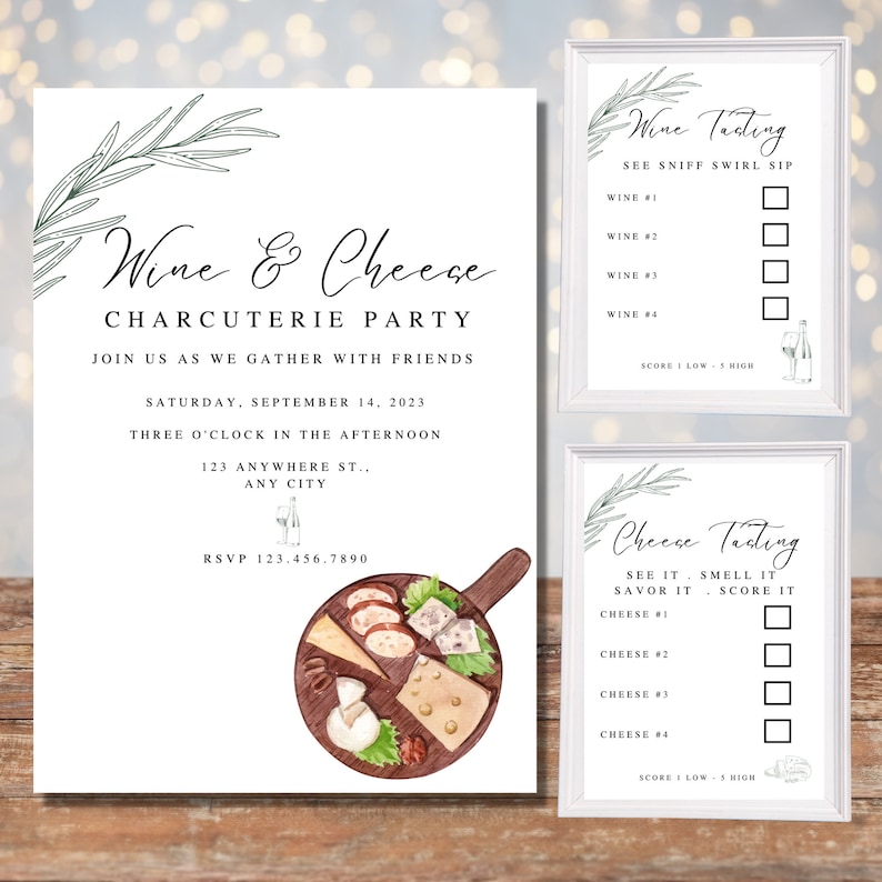 Charcuterie Party Wine And Cheese Party Invitation Wine And Etsy