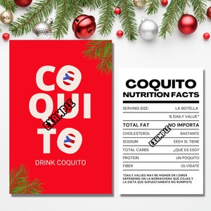 Coquito Labels, Holiday Gifts, Homemade Coquito Gifts, Coquito Drink ...