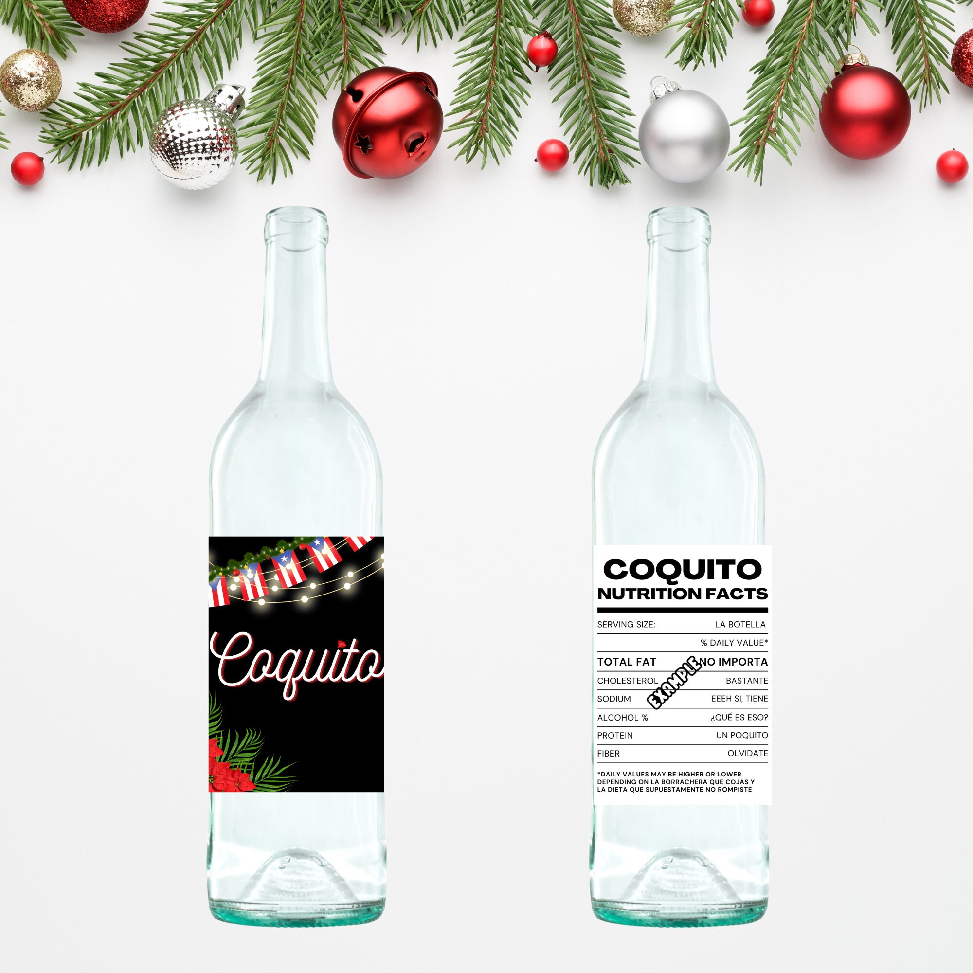 Coquito Labels, Holiday Gifts, Homemade Coquito Gifts, Coquito Drink ...