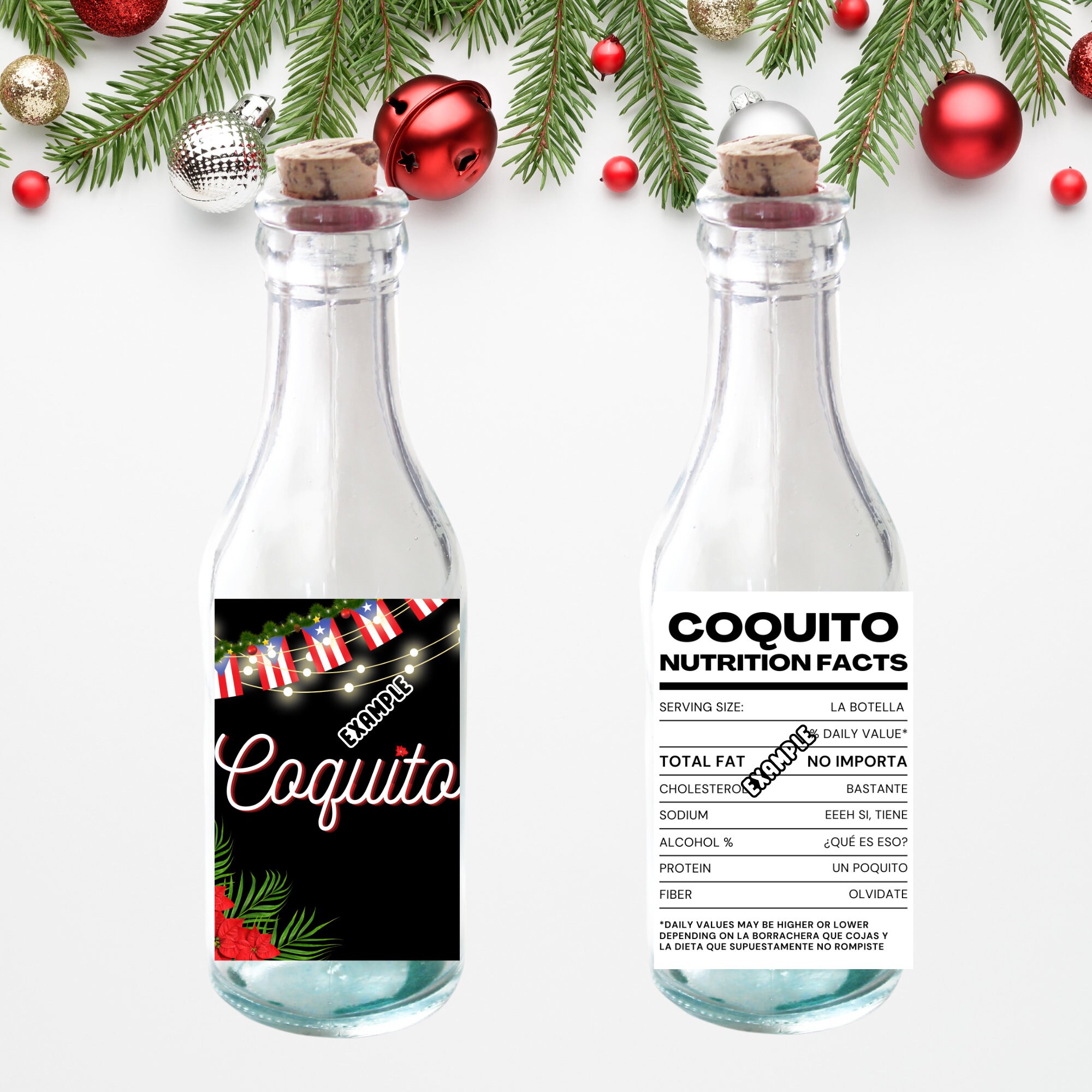 Coquito Labels, Holiday Gifts, Homemade Coquito Gifts, Coquito Drink ...