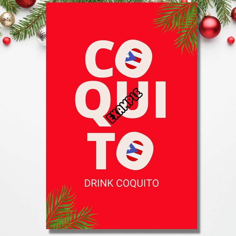 Coquito Labels, Holiday Gifts, Homemade Coquito Gifts, Coquito Drink ...