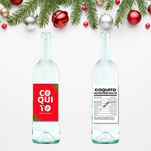 Coquito Labels, Holiday Gifts, Homemade Coquito Gifts, Coquito Drink ...