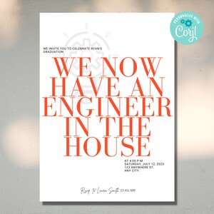 Engineer School Graduation Invitation, Engineer Graduation Invitation ...