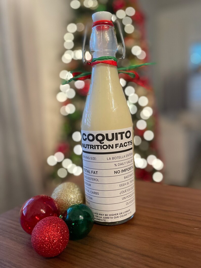 Coquito Labels, Holiday Gifts, Homemade Coquito Gifts, Coquito Drink ...