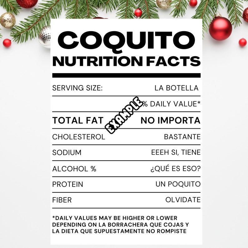 Coquito Labels, Holiday Gifts, Homemade Coquito Gifts, Coquito Drink ...