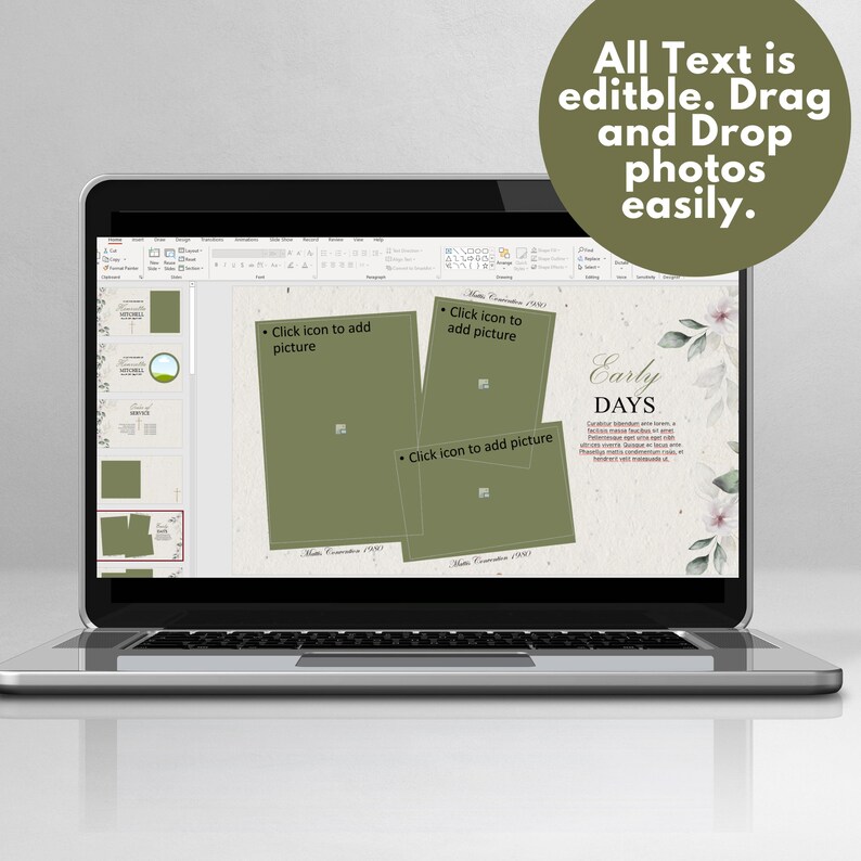 Funeral Slideshow Template Funeral Template Celebration of - Etsy