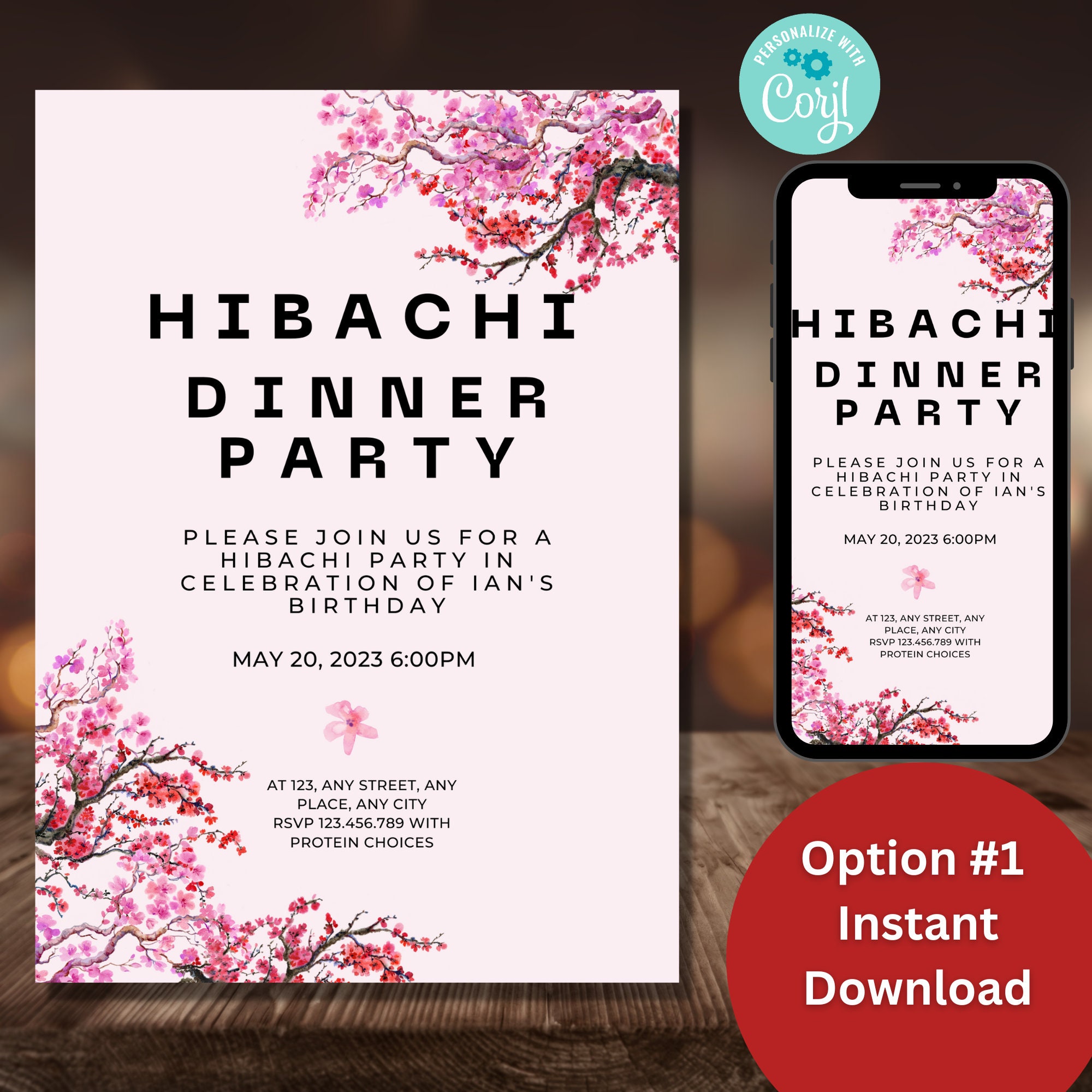 Hibachi Invitation Hibachi Birthday Hibachi Party Hibachi - Etsy