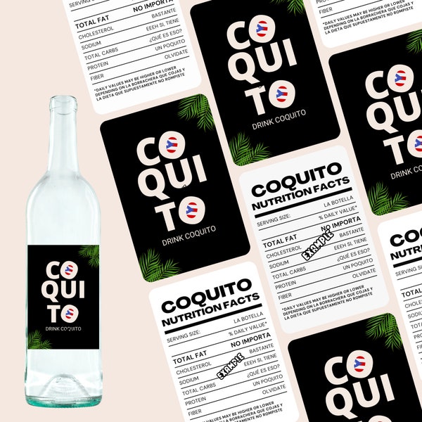 Coquito Nutrition Label English - Etsy
