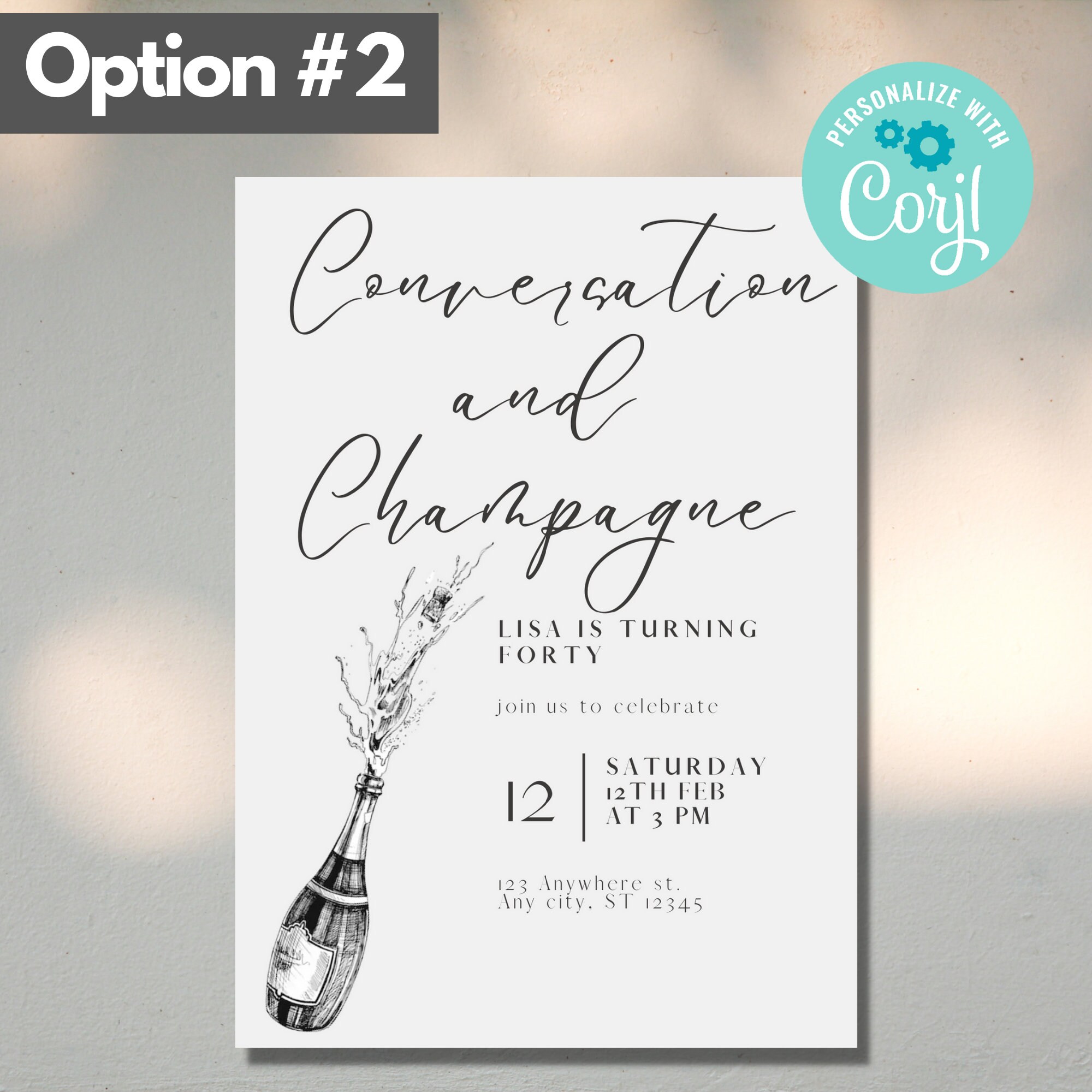 Caviar and Conversation Invitation Champagne and Conversation - Etsy