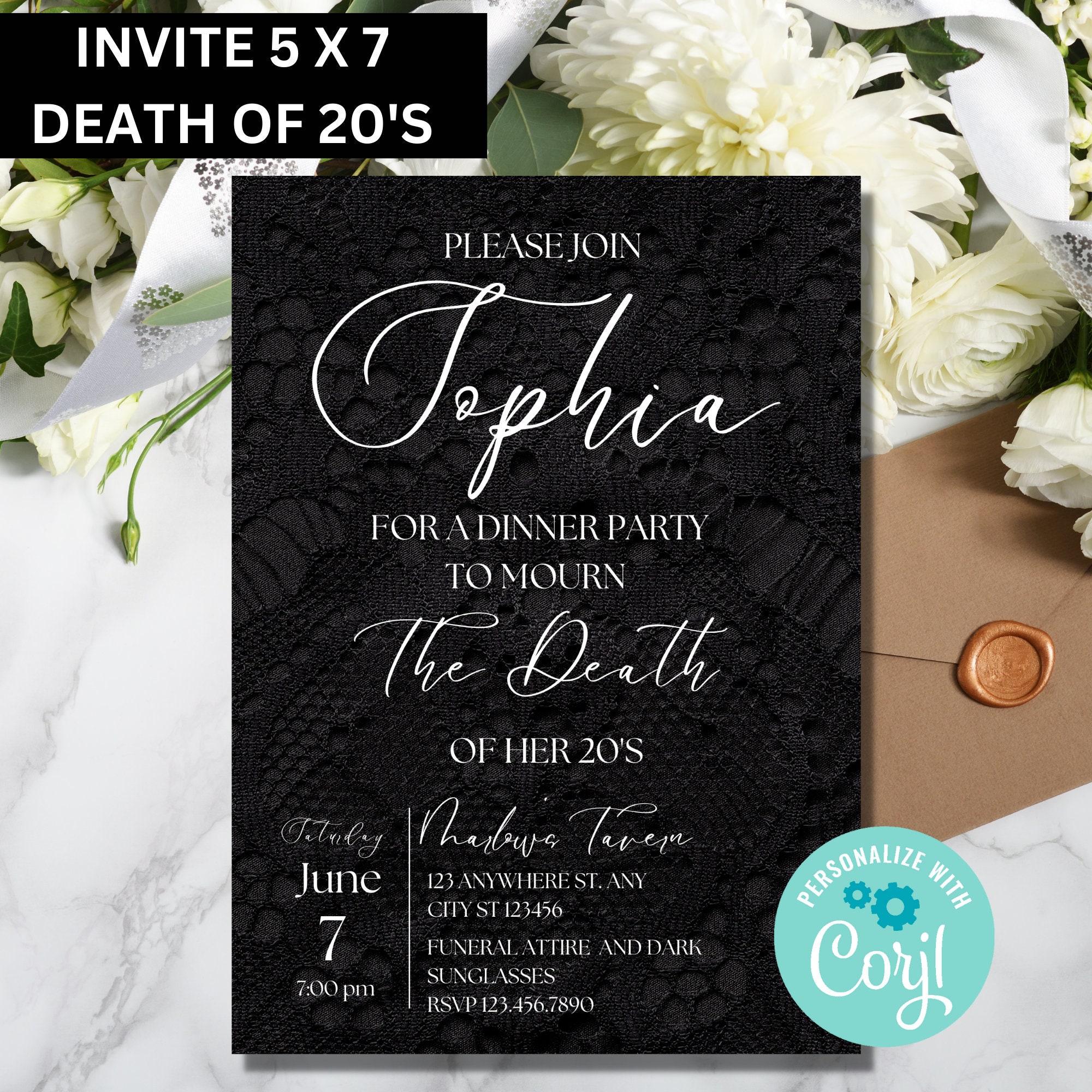 RIP Birthday Dinner Party Invitation the Death of My - Etsy