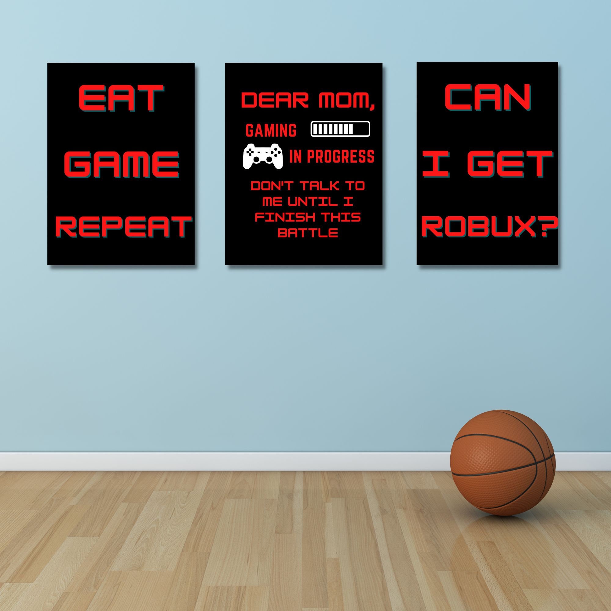 Gaming Wall Art Set of 3 in Two Colors, Video Game Wall Art, Video Game ...