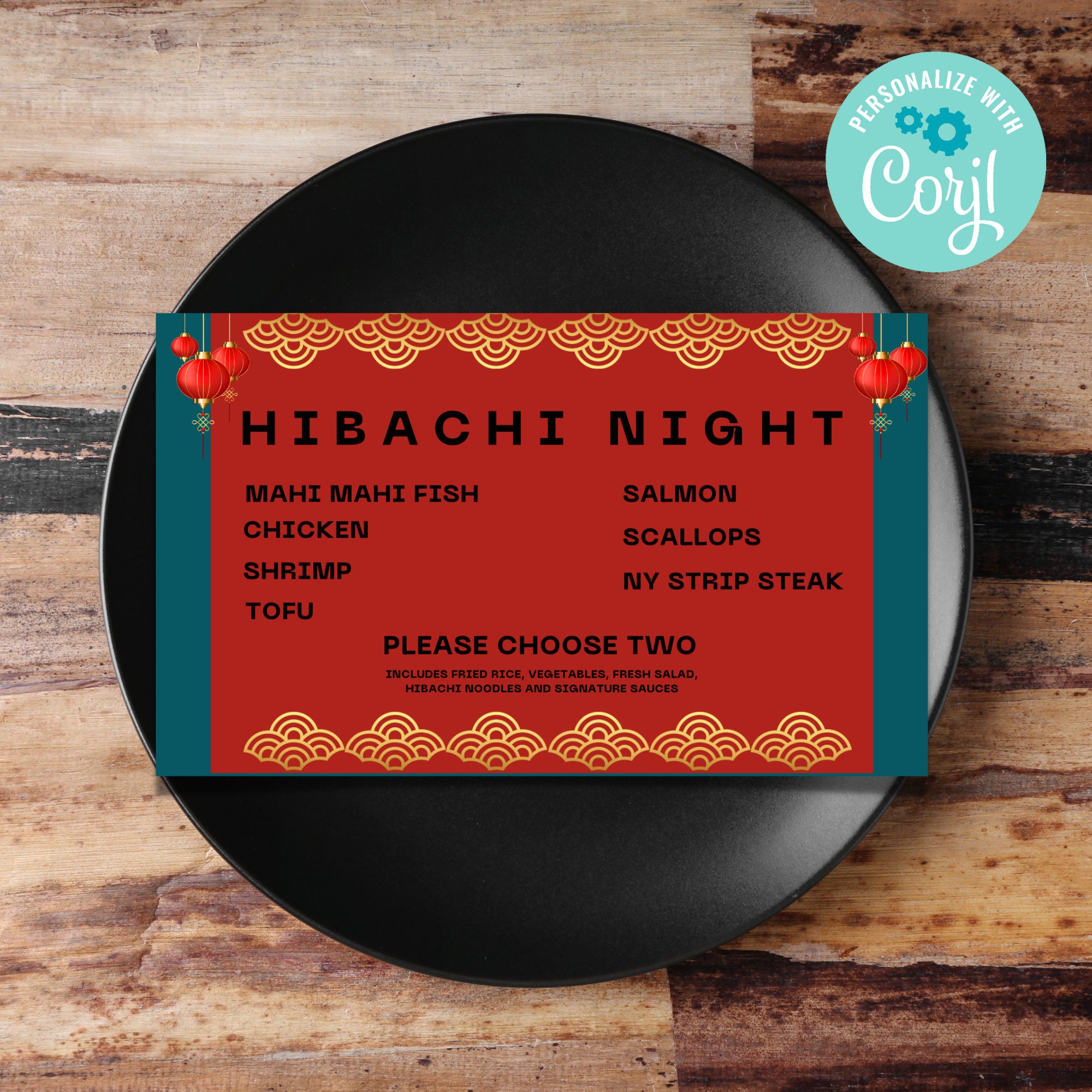 Hibachi Invitation Hibachi Birthday Japanese Restaurant - Etsy