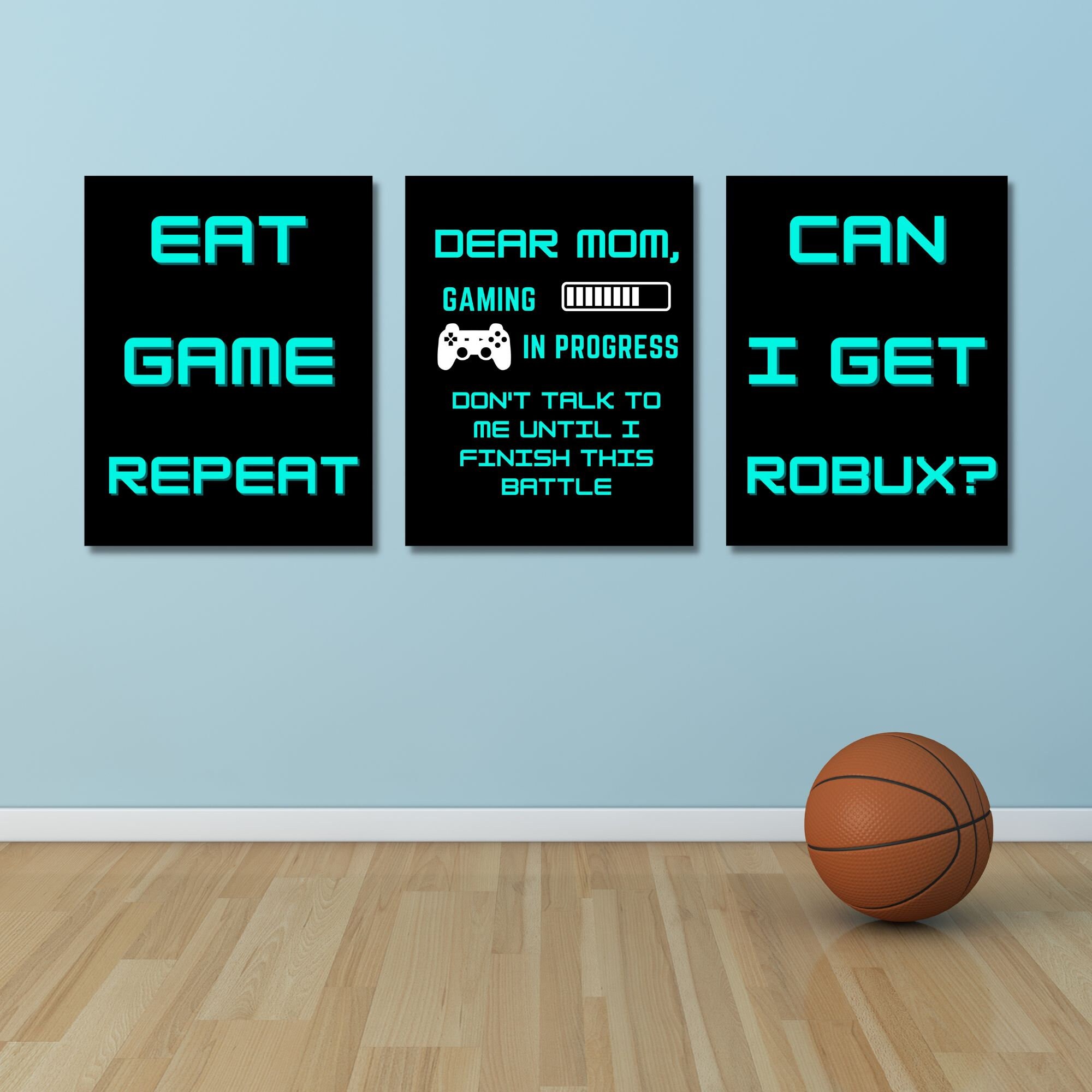 Gaming Wall Art Set of 3 in Two Colors, Video Game Wall Art, Video Game ...
