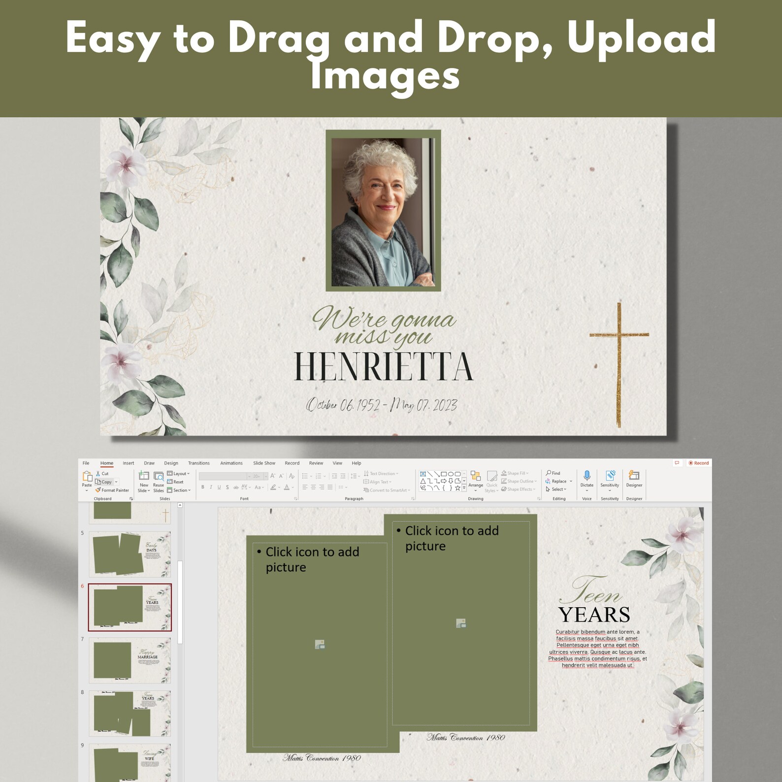 Funeral Slideshow Template, Funeral Template, Celebration of Life Slide ...