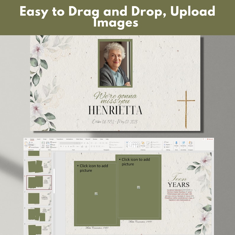 Funeral Slideshow Template, Funeral Template, Celebration of Life Slide ...