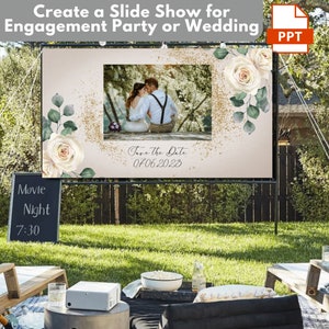 Engagement Powerpoint, Engagement Slideshow, Editable PPT, Wedding ...