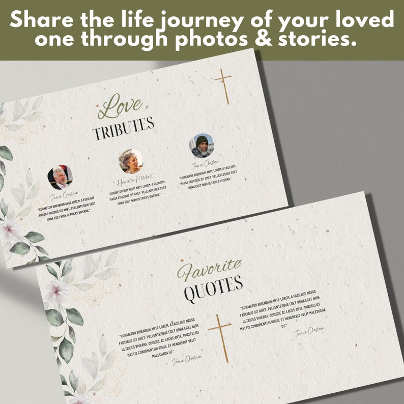 Funeral Slideshow Template Funeral Template Celebration of - Etsy