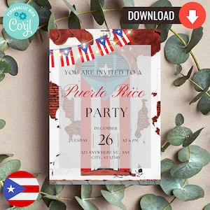 Puerto Rico Invitation, Puerto Rico Party Invitation, Puerto Rico Get ...