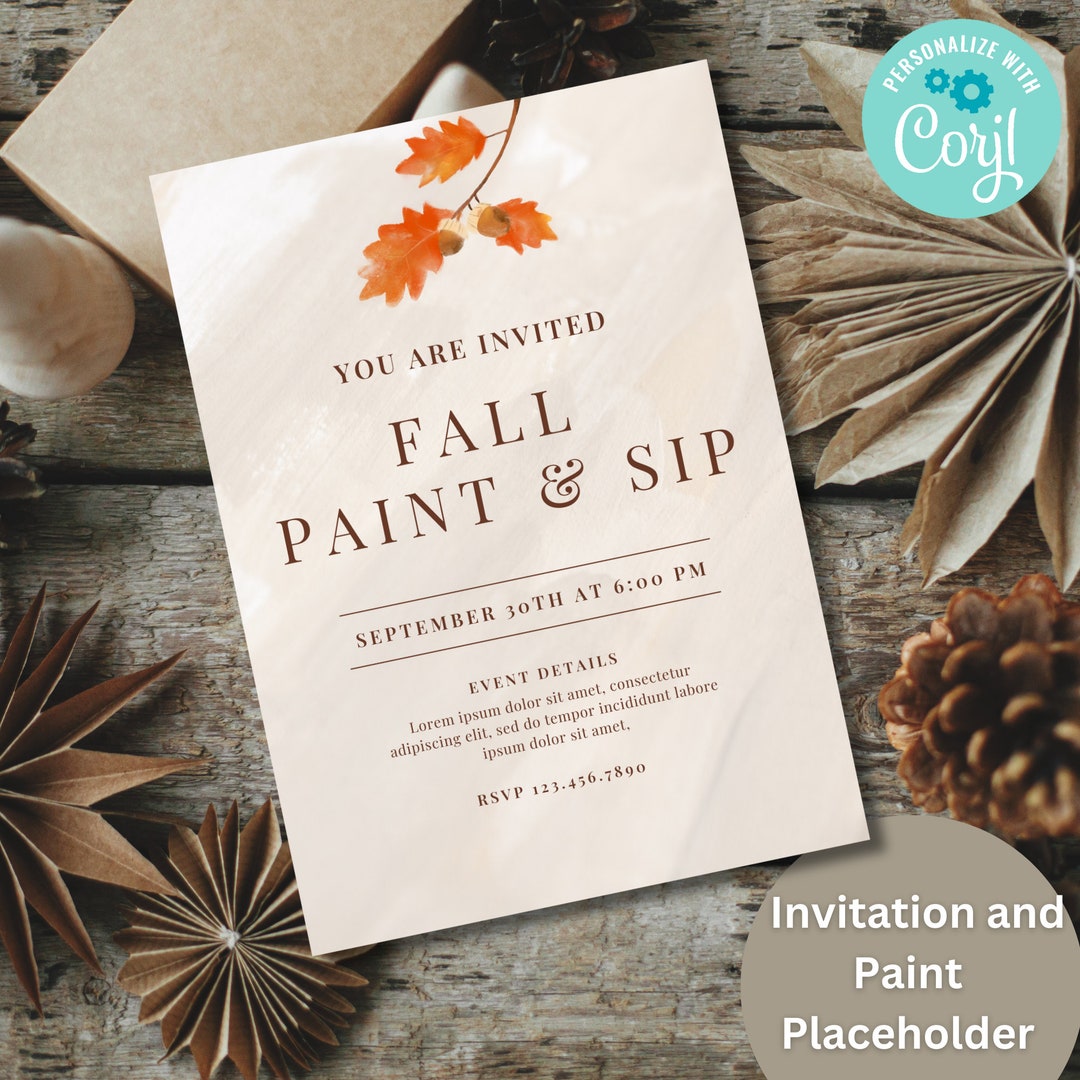 Fall Paint and Sip Invitation, Fall Paint and Sip, Paint and Sip ...