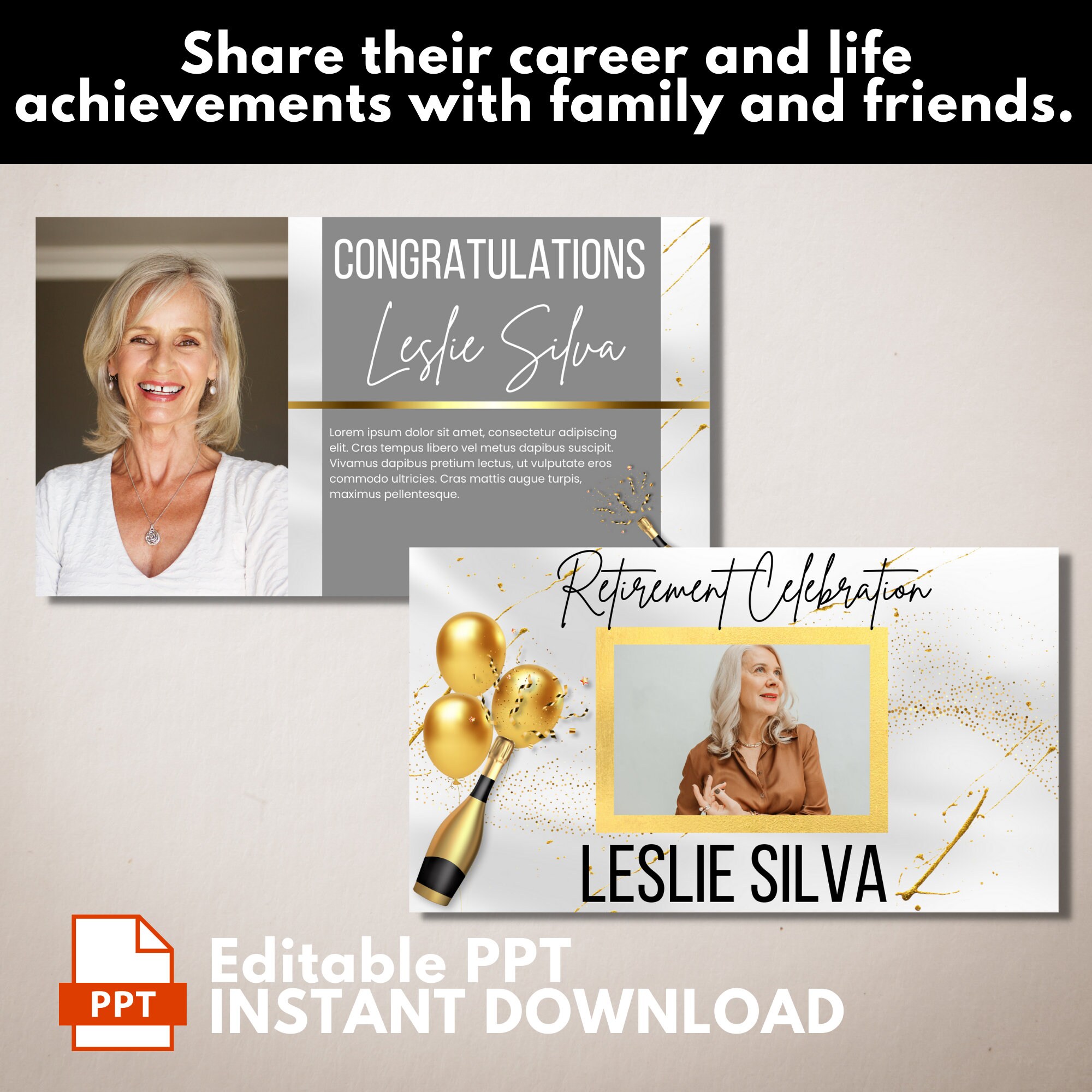 Retirement PPT Slideshow Retirement Party Celebration - Etsy