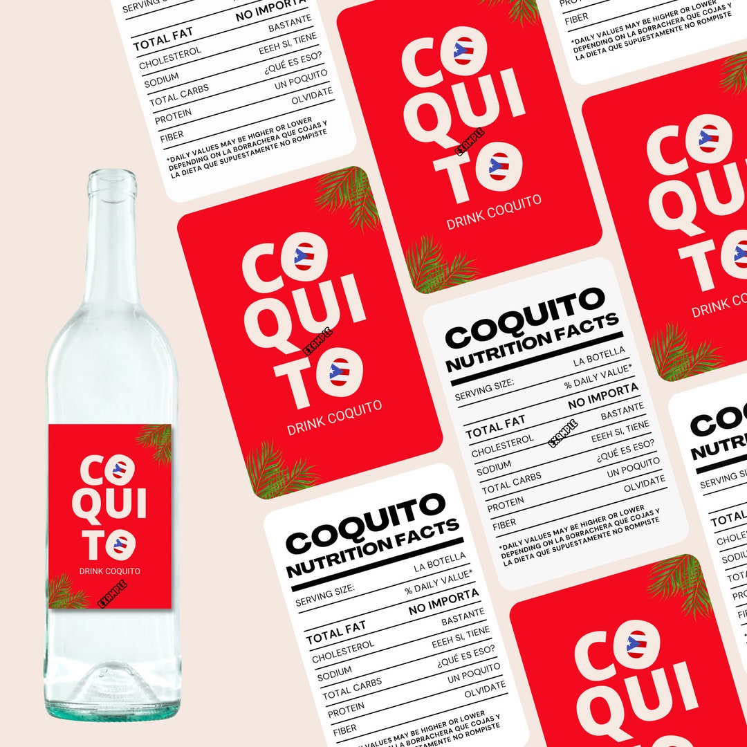 Coquito Labels, Holiday Gifts, Homemade Coquito Gifts, Coquito Drink ...