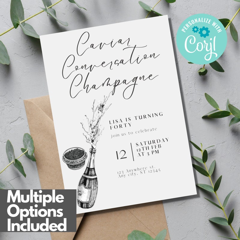 Champagne Invitation - Etsy