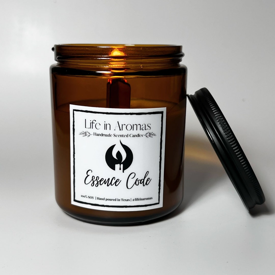 Essence Code Scented Candle, Luxury Home Soy Candles, 8oz Wood Wick ...