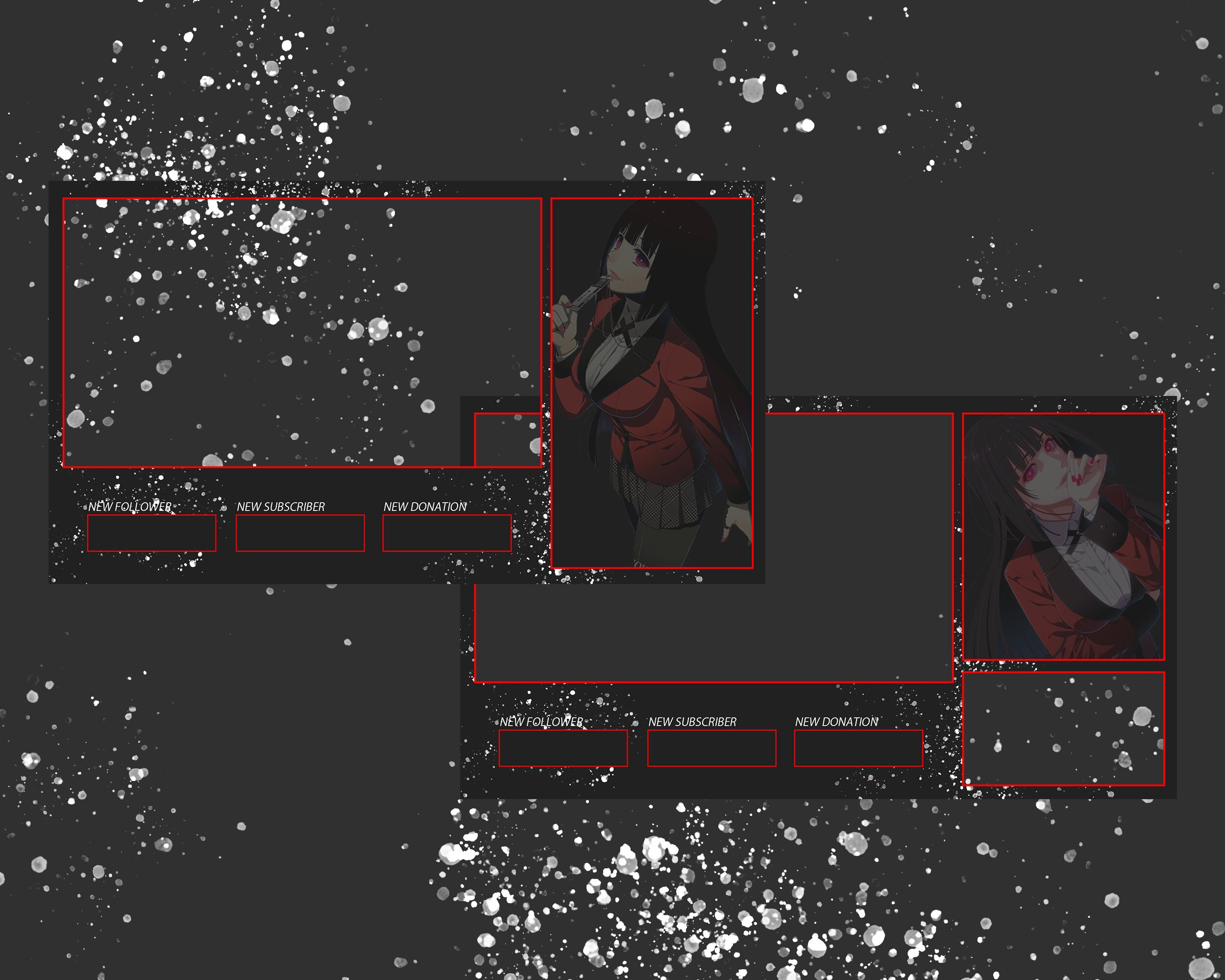 Jabami Yumeko Stream Pack, Anime, Anime Pack, Stream Overlay, Dark ...
