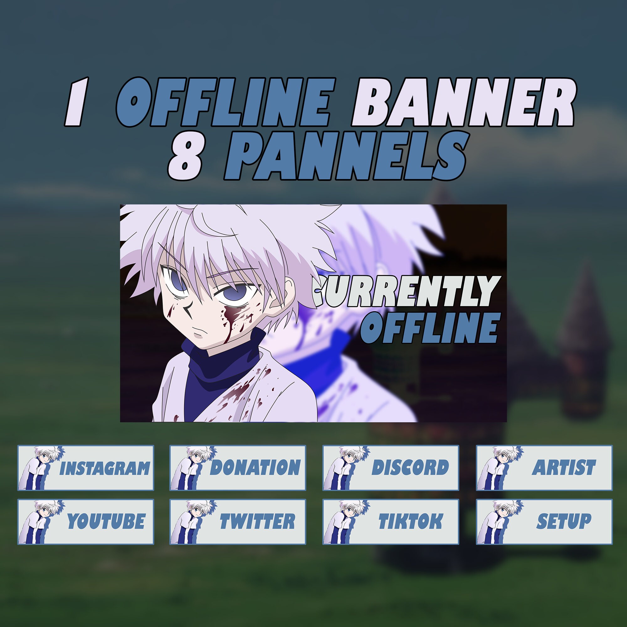 Killua Stream Pack Hxh Anime Overlay Stream Twitch Anime - Etsy
