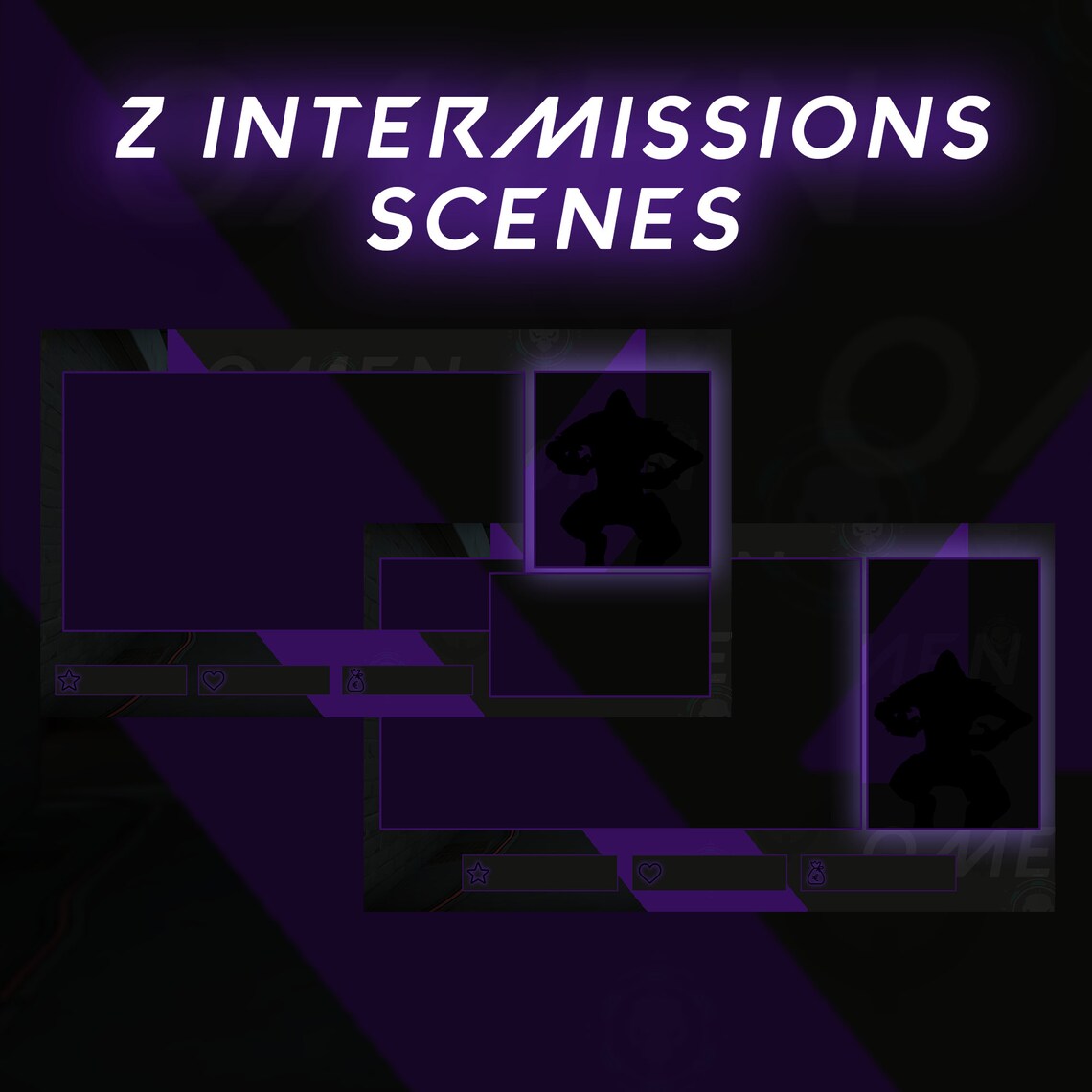 Omen Overlay Pack, Valorant Overlay Pack, Twitch Pack, Purple Overlay ...