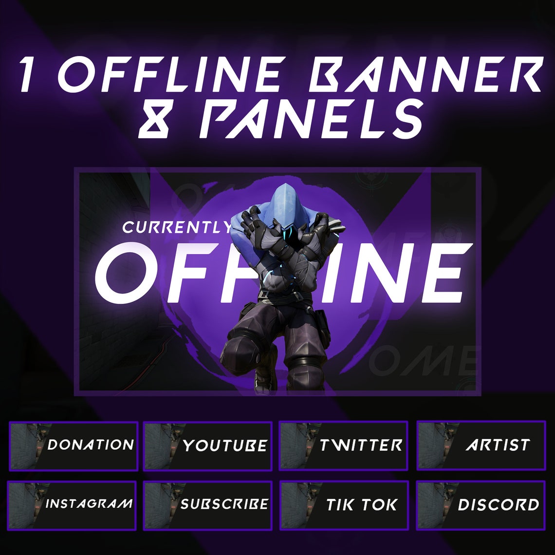Omen Overlay Pack, Valorant Overlay Pack, Twitch Pack, Purple Overlay ...