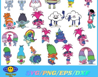 Trolls Svg Bundle- PNG-SVG-DXF - Etsy Canada