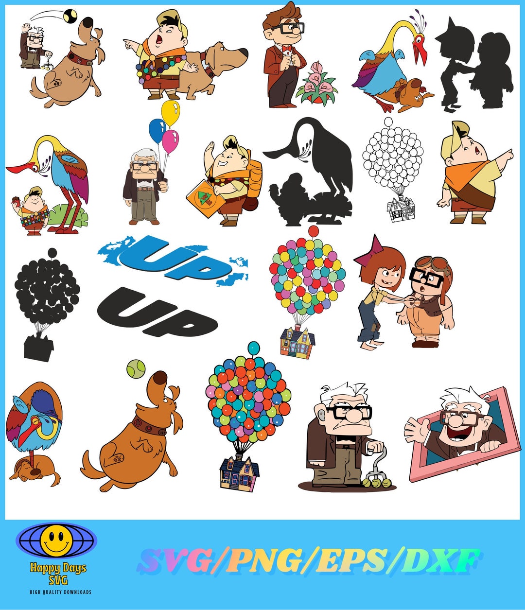 Up Svg, Layered SVG, DXF, PNG Digital Download, 34 up Svg Bundle, Movie ...