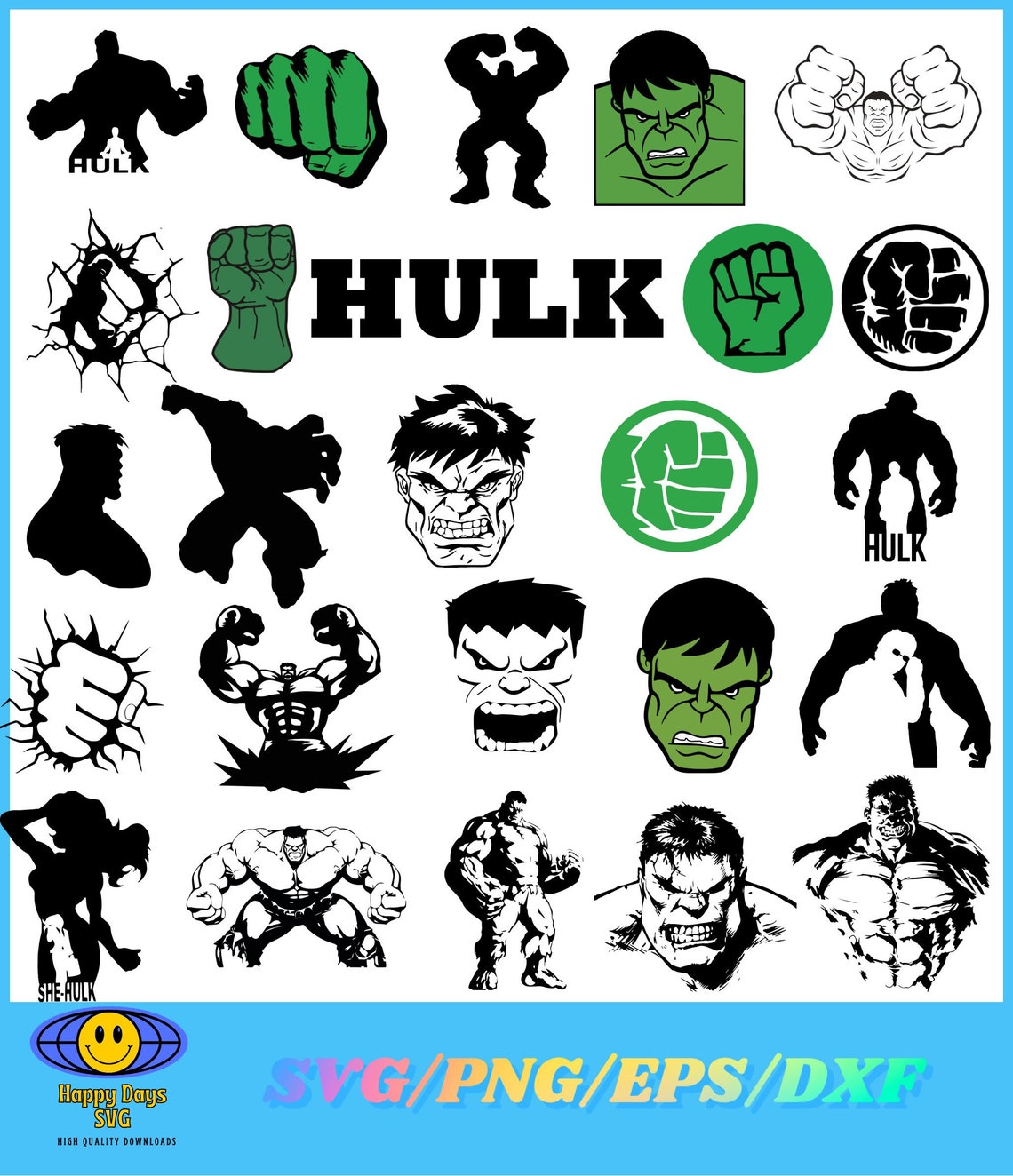 Hulk Mega Bundle Svg, Hulk Png, Hulk Clipart, Hulk Svg for Cricut ...