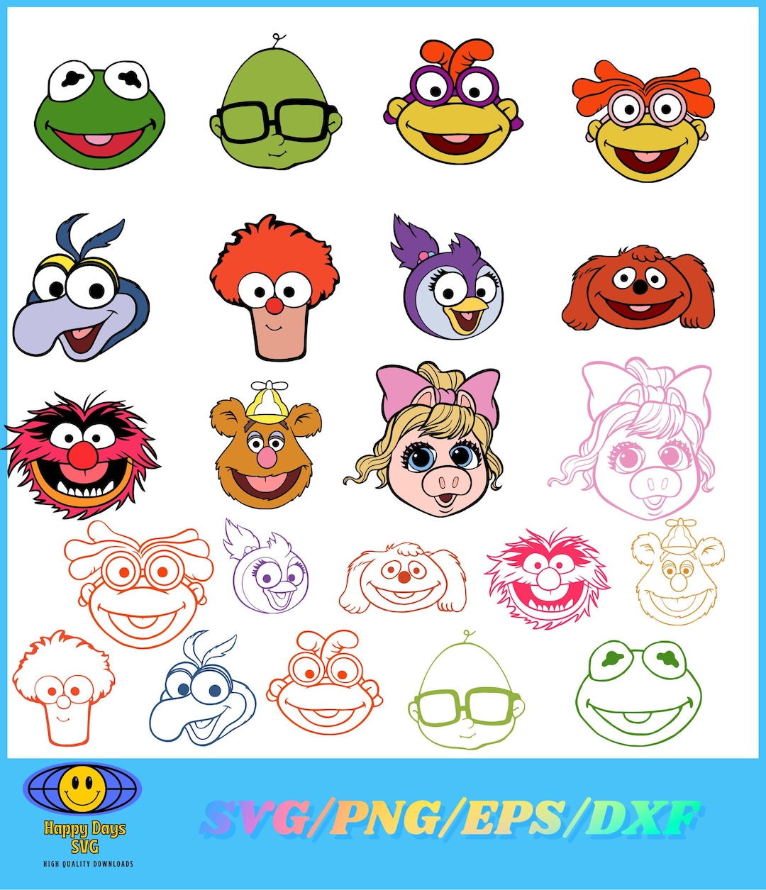 Muppet Babies SVG, Bundle Cut Files for Cricut and Silhouette, Muppets ...