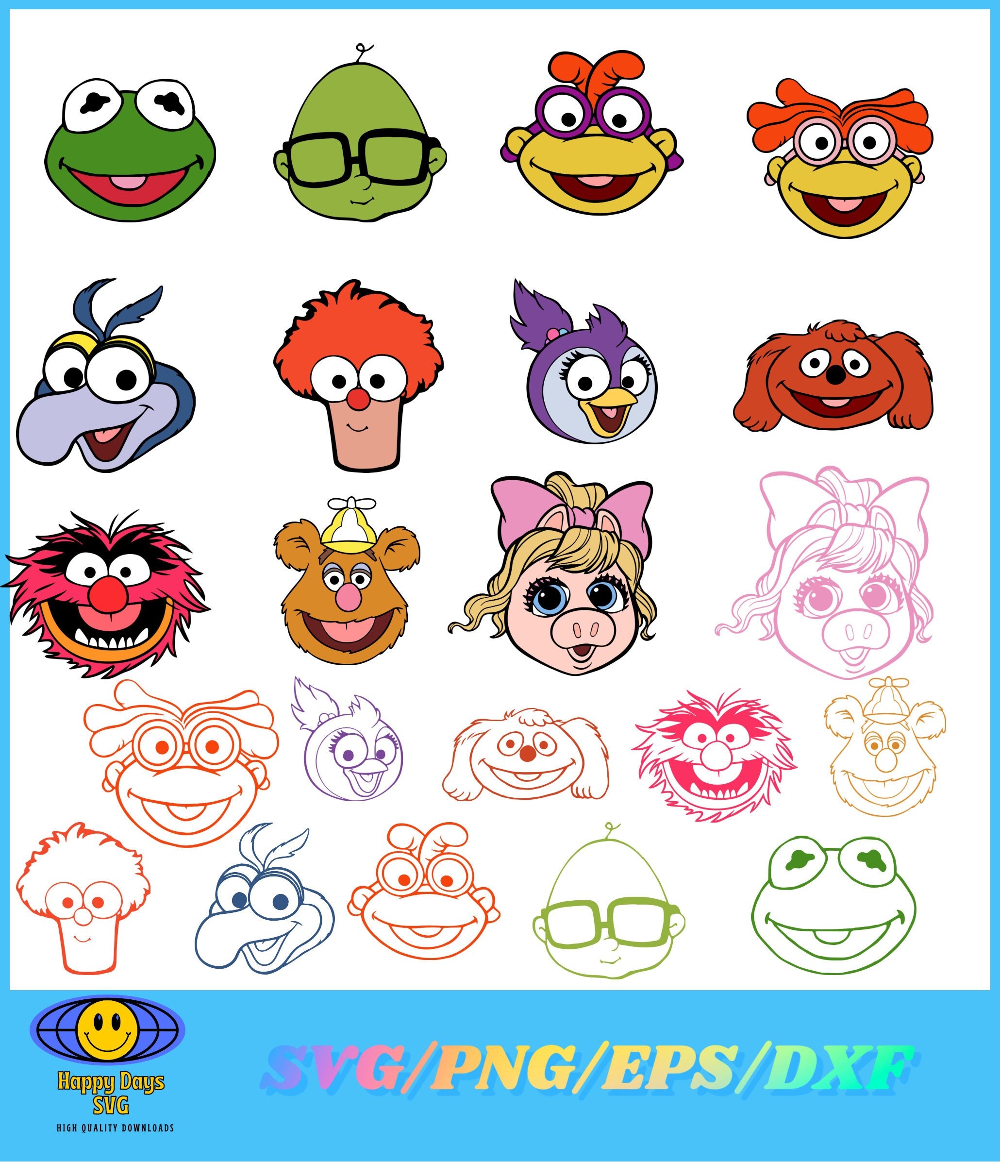 Muppet Babies SVG, Bundle Cut Files for Cricut and Silhouette, Muppets ...